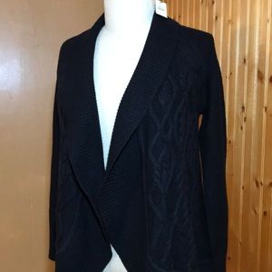 Talbots | Sweaters | Nwt Talbots Small Petite Cableknit Black Cardigan ...
